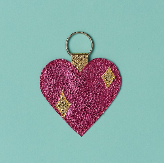 Shiny Heart Emoji Keyring | Etsy
