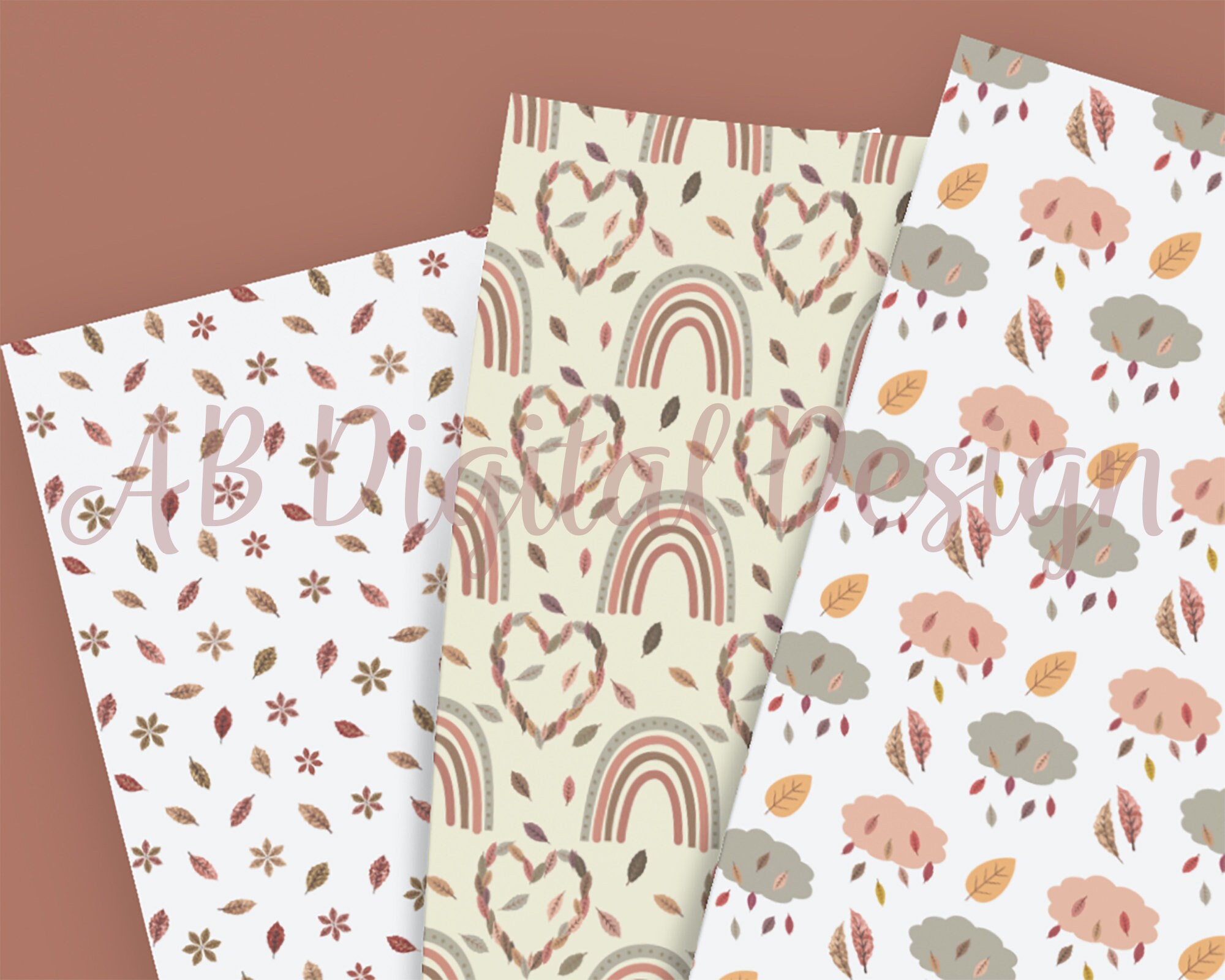 Autumn/fall Digital Paper Autumn Leaves Autumn Digital - Etsy