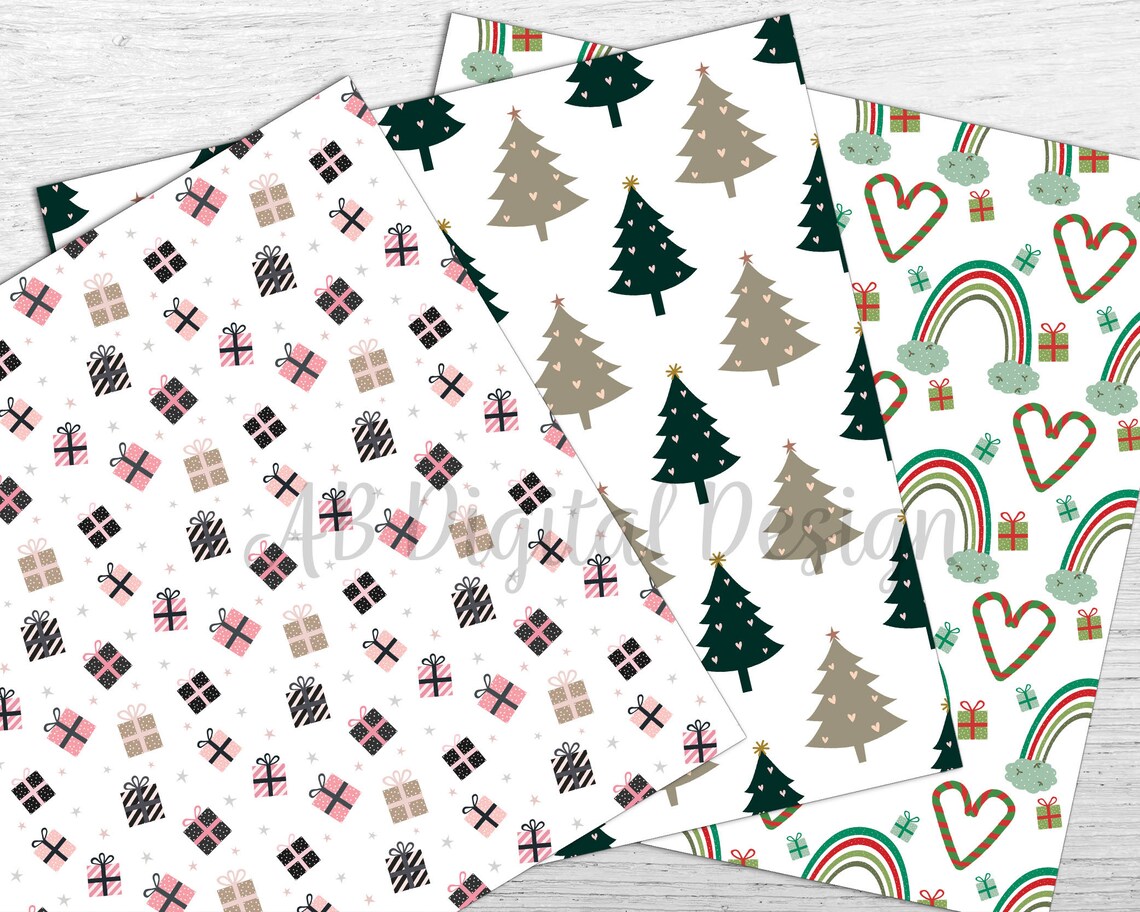 Christmas Digital Paper | Festive Season | Christmas Colors | Cute ...