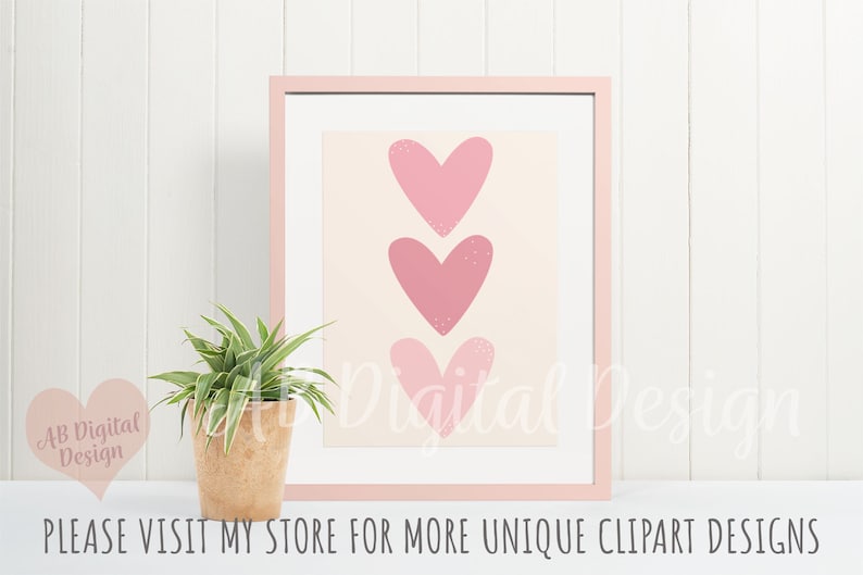 Baby Girl Nursery Clipart | Pink Boho Rainbows, Clouds, Hearts & Stars ...