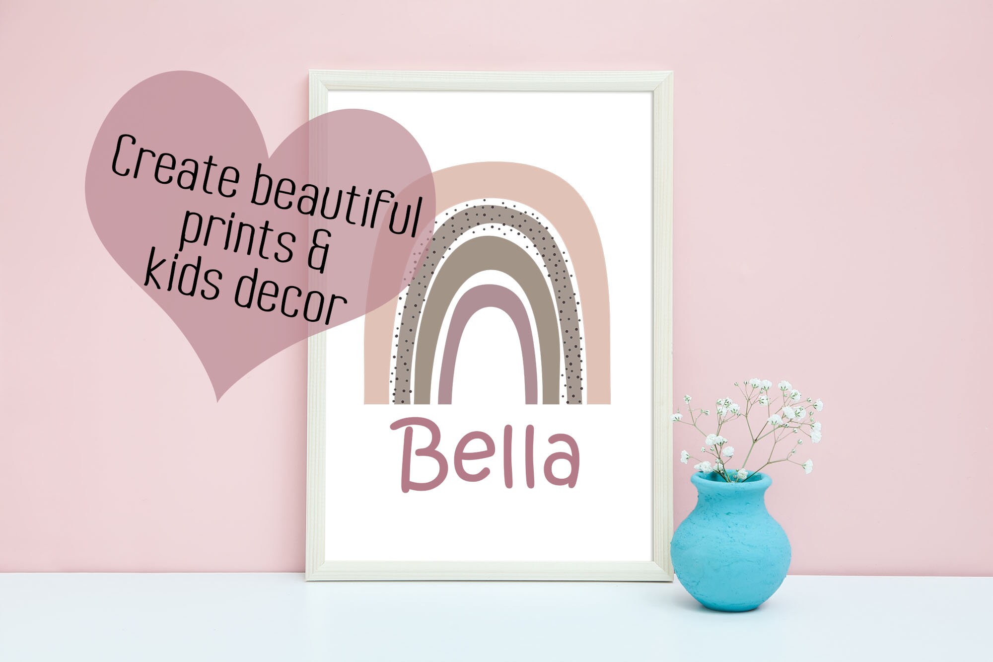 Scandi Rainbow Clip Art Mauve Pink Grey Palette - Etsy