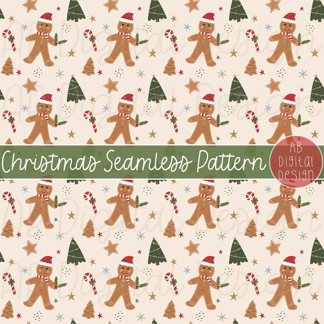 Christmas Gingerbread Digital Paper | Seamless Pattern | Christmas ...