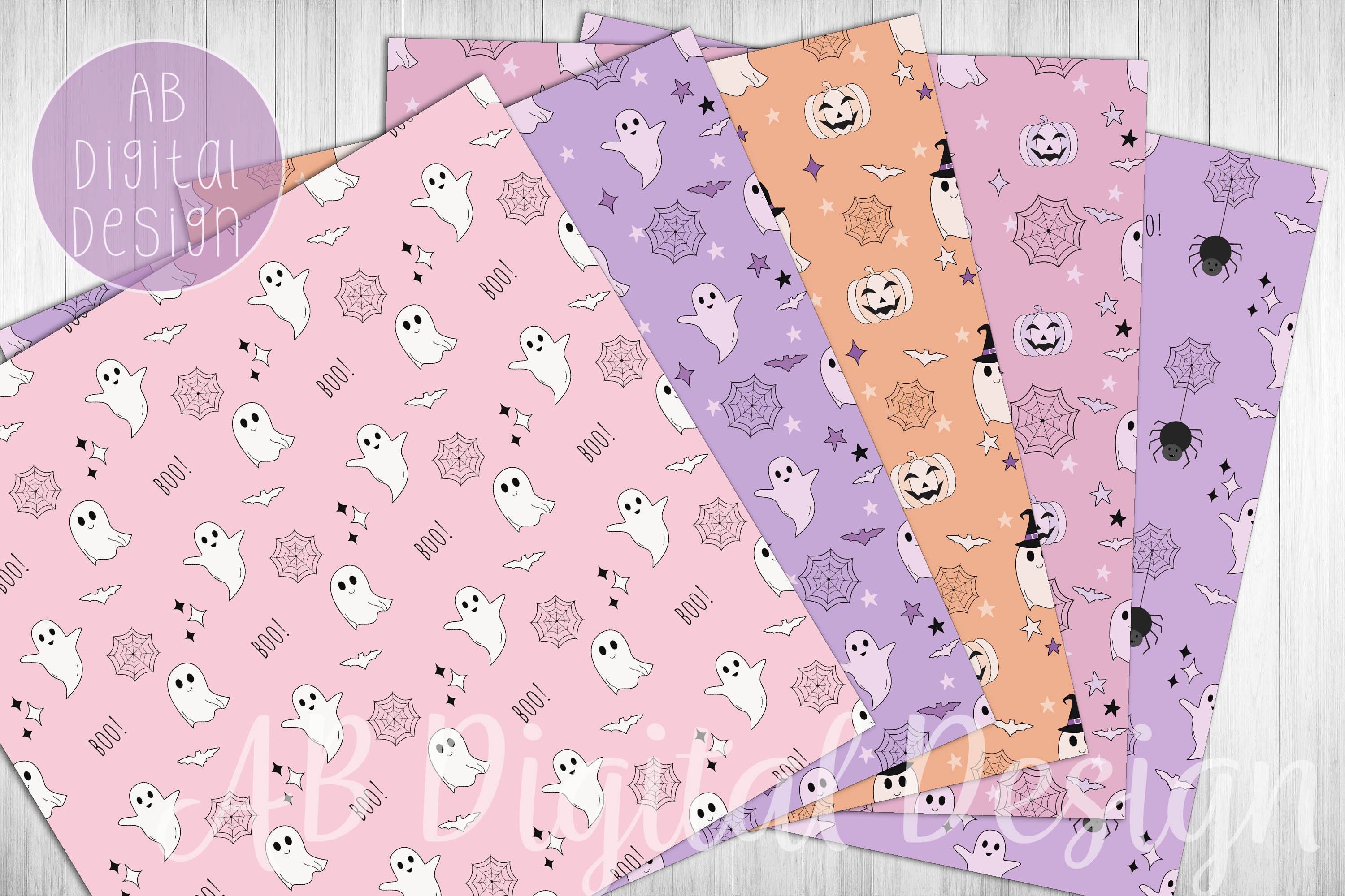 Cute Halloween Digital Paper Background | Pink Halloween Seamless ...