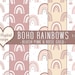 Rainbow Digital Paper | Blush Pink/rose Gold | Boho Rainbows | Scandi ...