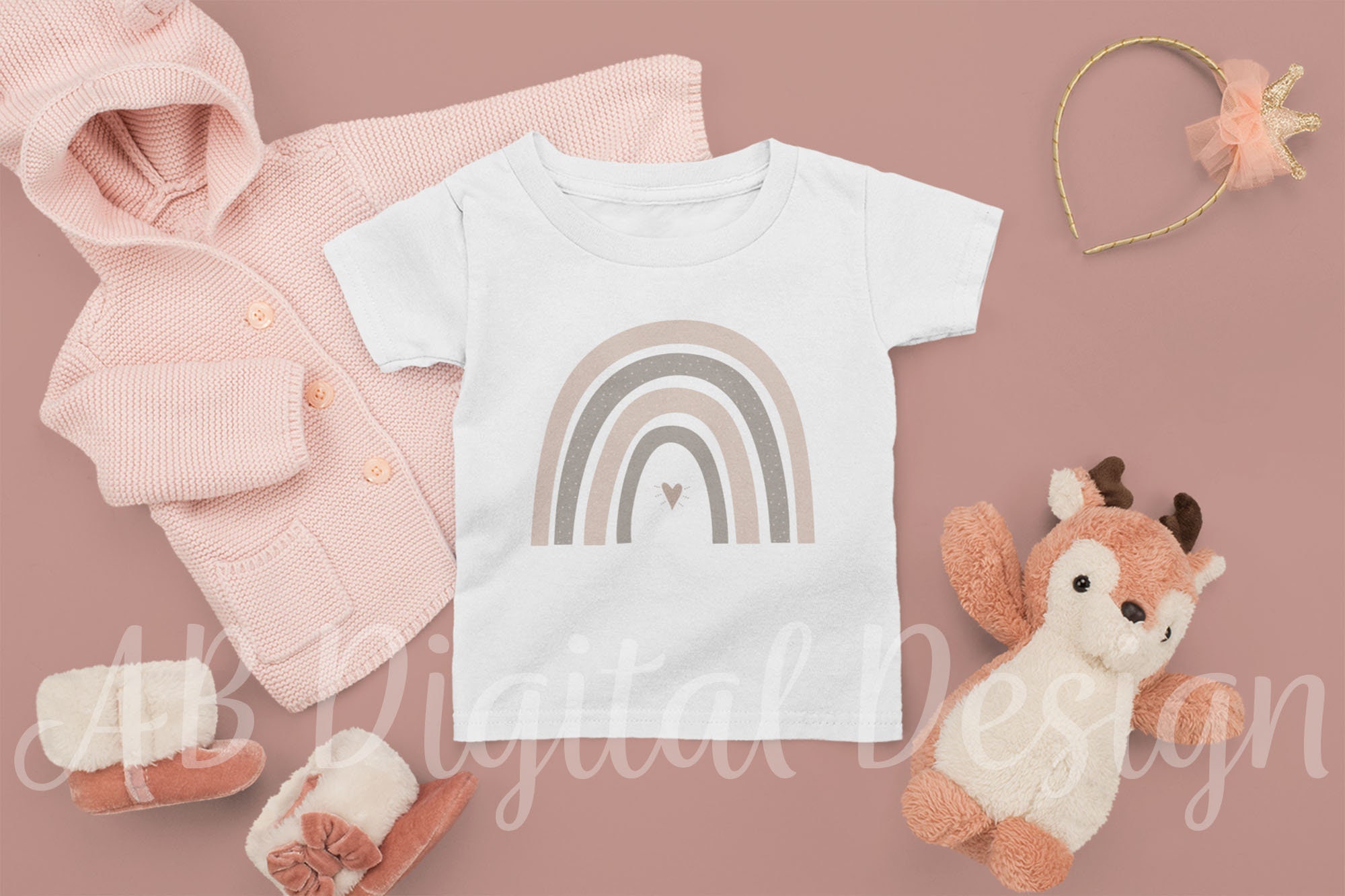 Neutral Rainbow Clipart | Boho Rainbow Nursery | Nordic/scandinavian ...