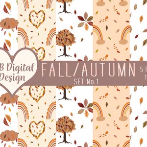 Fall/autumn Digital Paper | Autumn Leaves | Fall Digital Paper | Cute ...