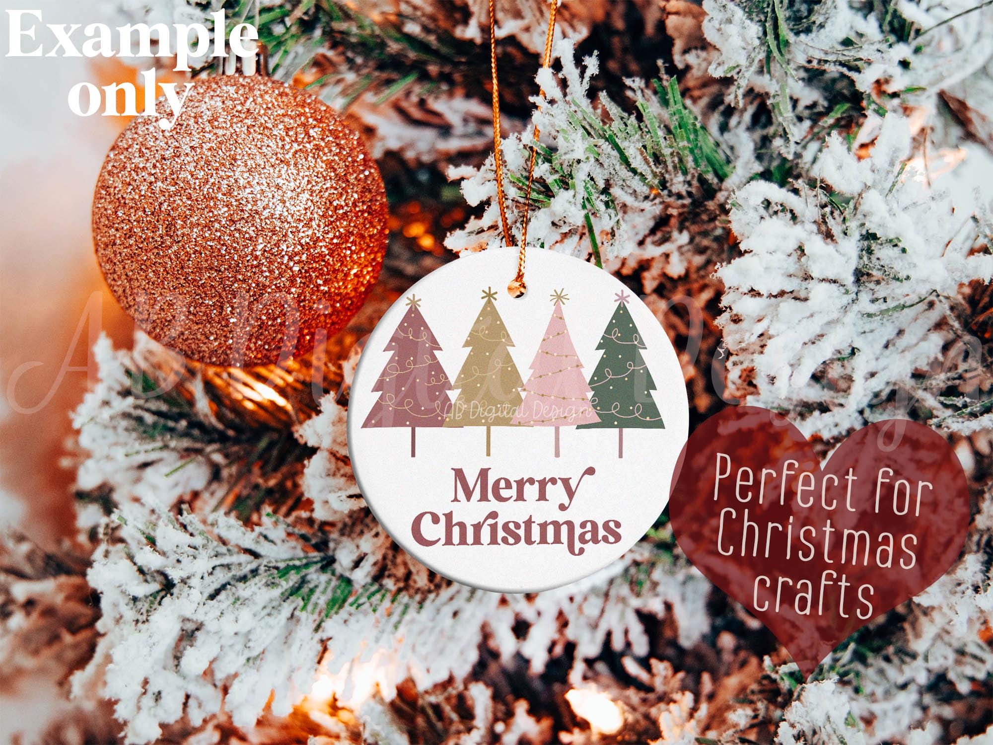 Modern Christmas Tree Clipart Bundle | Cute Pink Boho Christmas Tree ...