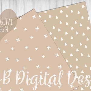 Neutral Digital Paper | Brown, Beige | Baby Shower | Scrapbooking ...