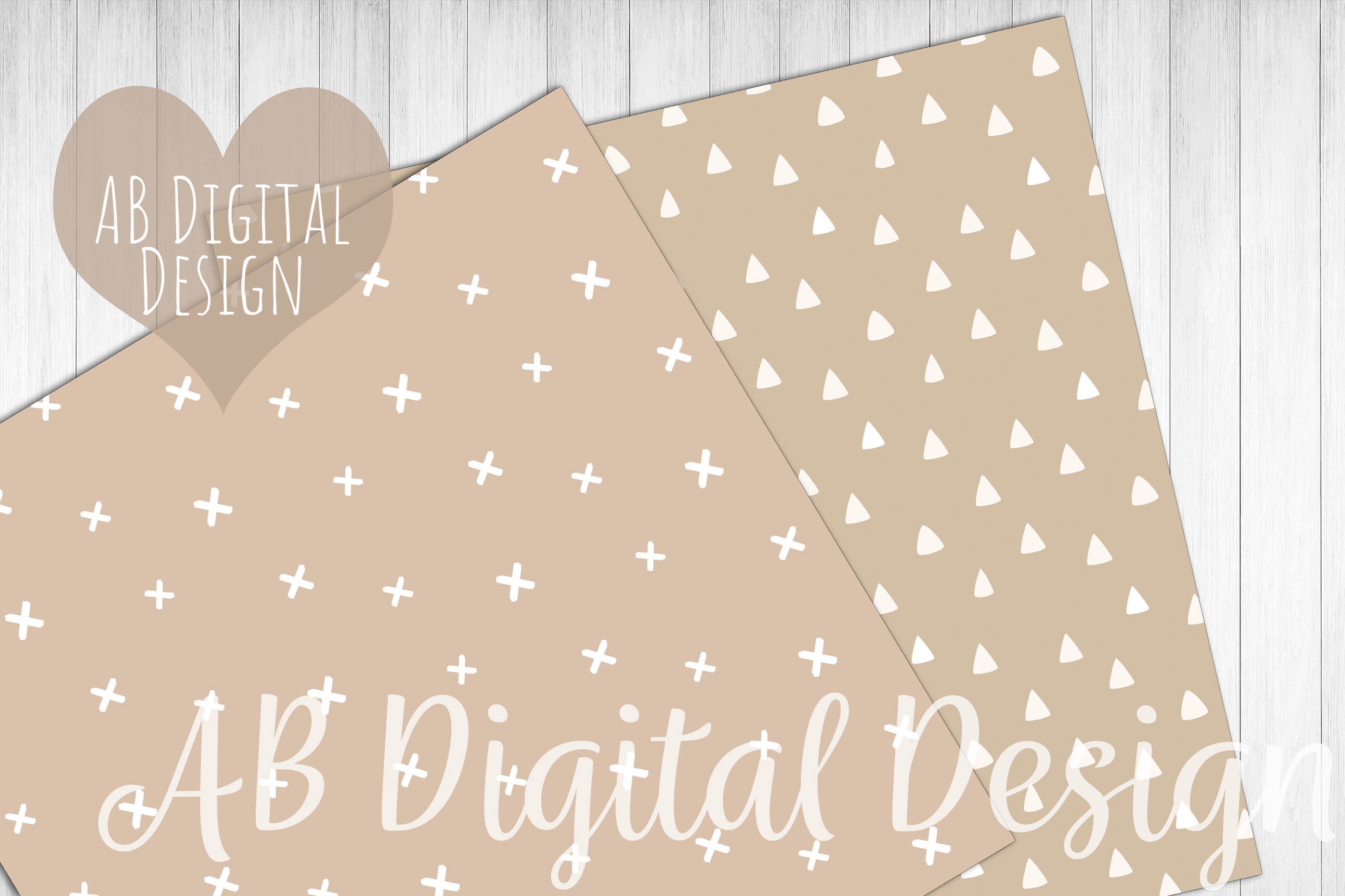 Neutral Digital Paper | Brown, Beige | Baby Shower | Scrapbooking ...