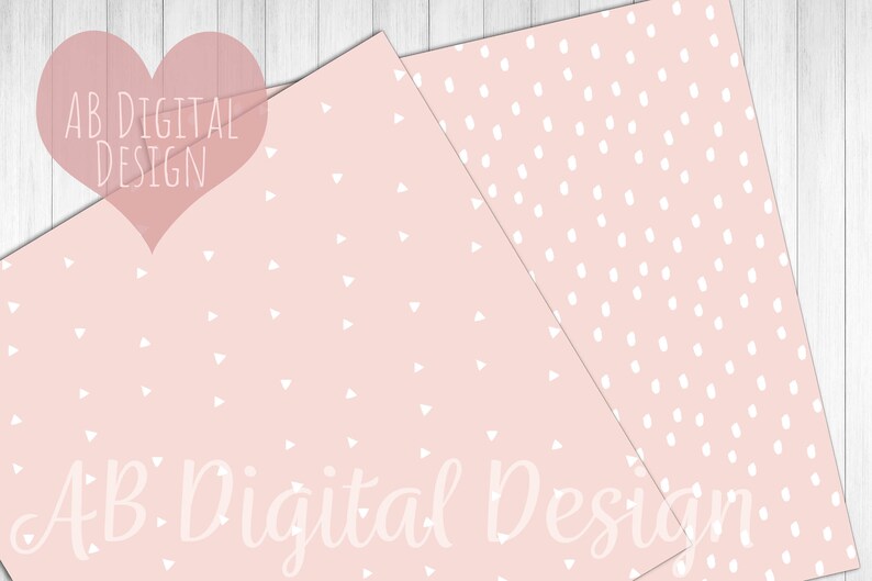 Blush Pink Digital Paper / Baby Girl, Baby Shower / Boho, Rainbows ...