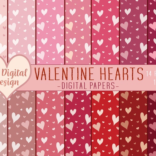 Red Digital Paper: red Paper Romantic Valentine - Etsy
