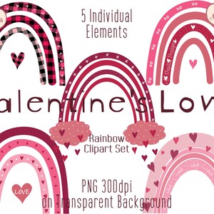 Valentine's Love Clipart | Cute Valentines Rainbows Graphics | Love ...
