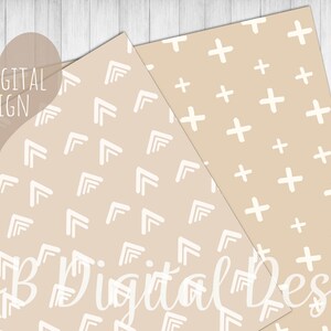 Neutral Digital Paper | Brown, Beige | Baby Shower | Scrapbooking ...