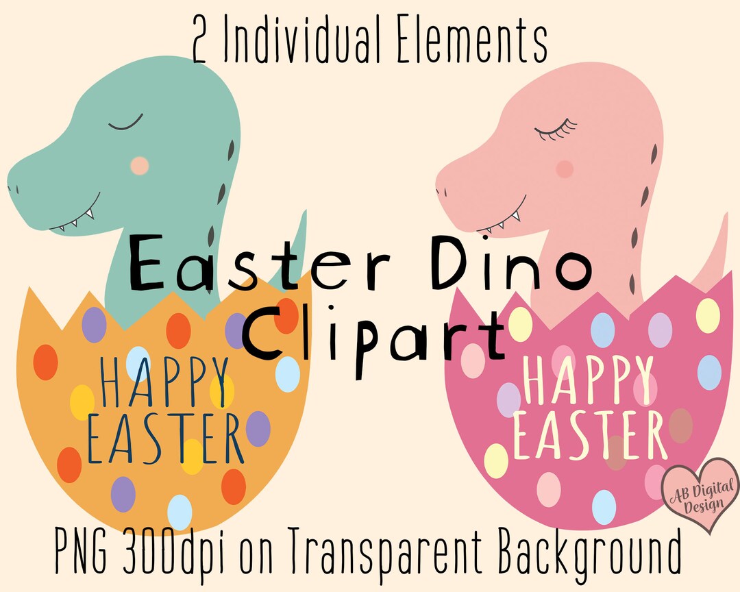 Easter Dinosaurs Clipart | Baby Kids Easter Clipart | Cute Dinosaurs ...