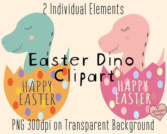Easter Dinosaurs Clipart Baby Kids Easter Clipart Cute | Etsy