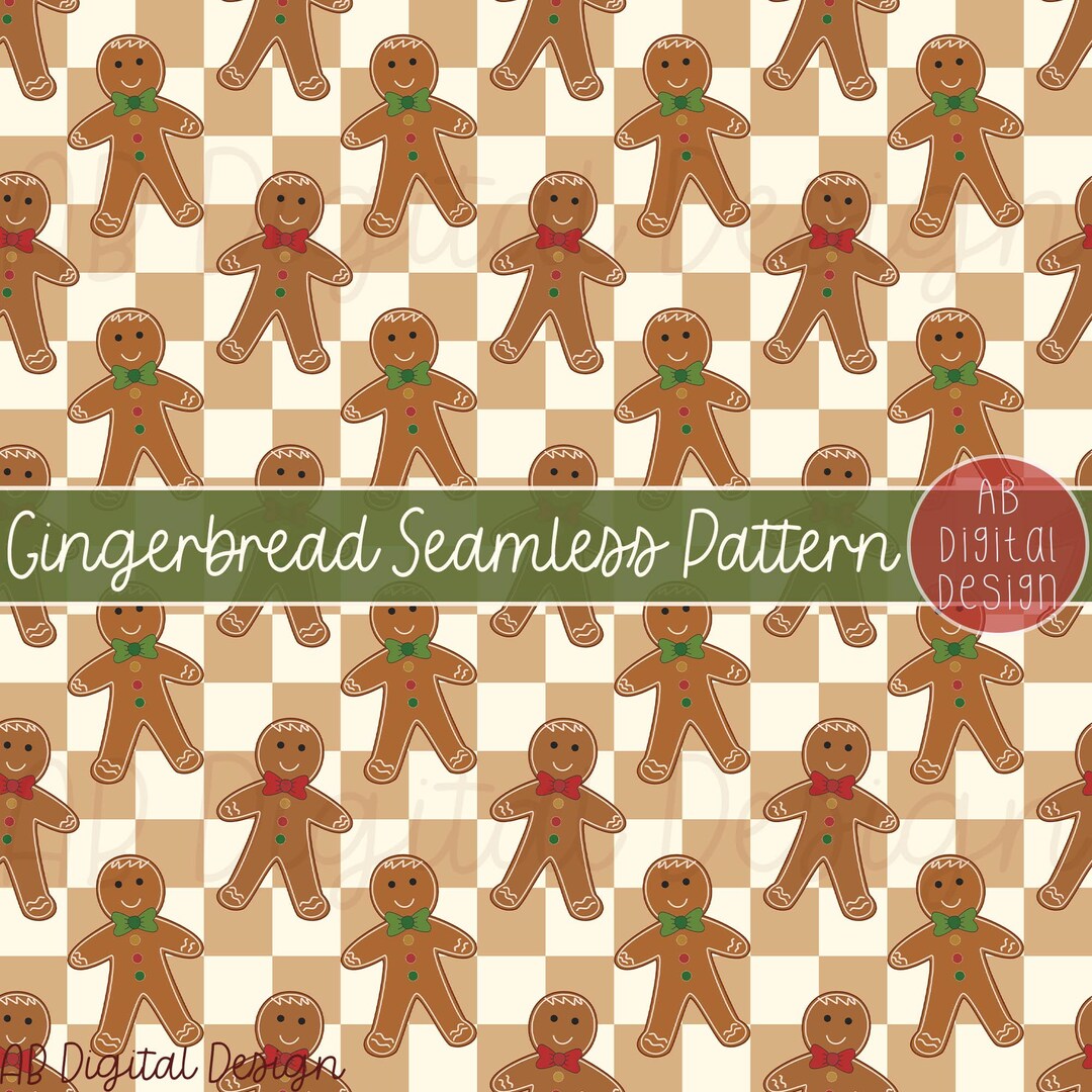 Christmas Gingerbread Digital Paper | Seamless Pattern | Christmas ...