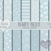 Baby Blue Digital Paper Baby Boy, Baby Shower Boho, Rainbows, Leaves ...