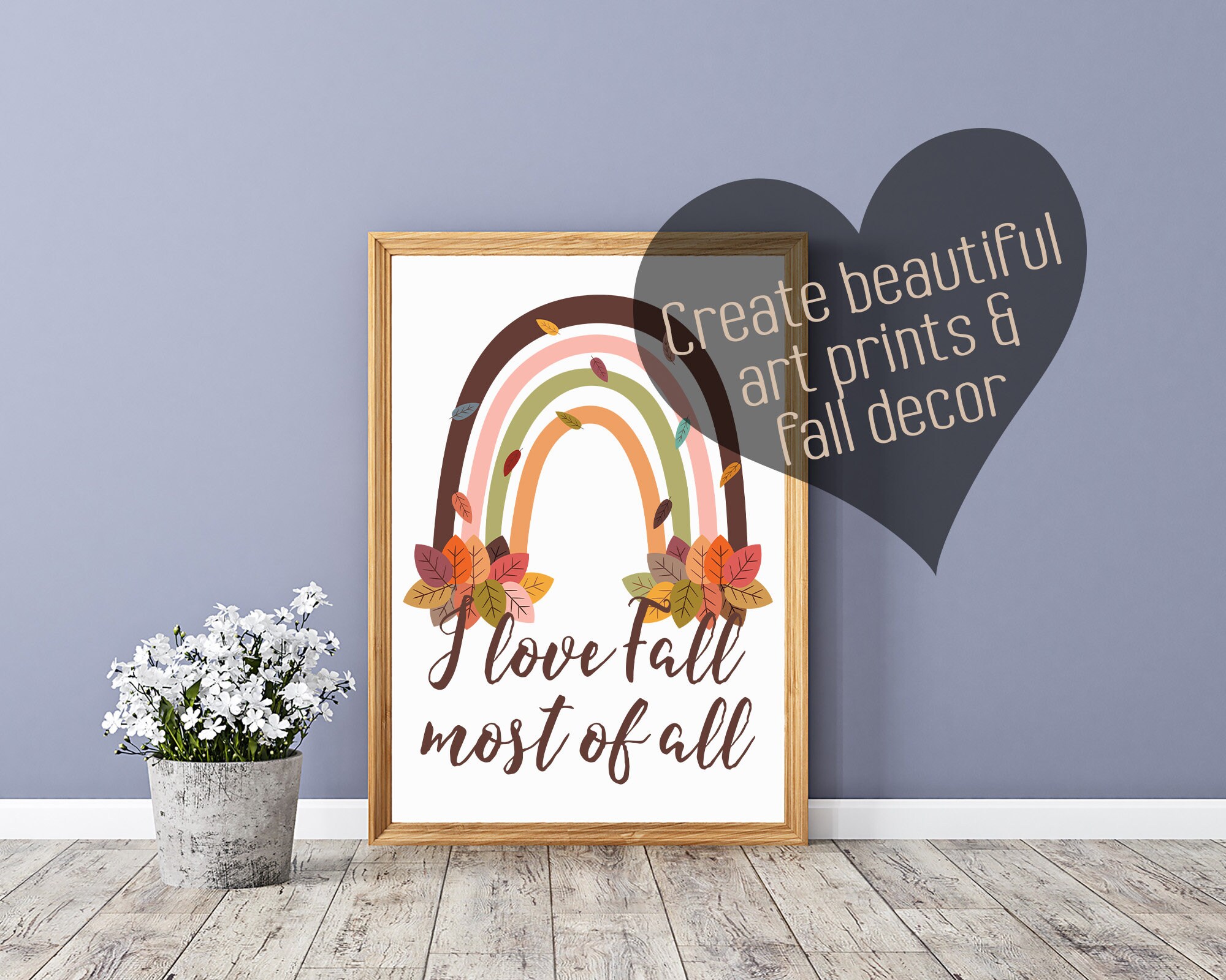 Cute Fall Clipart Fall Rainbows, Trees, Leaves, Flowers & Rainclouds ...