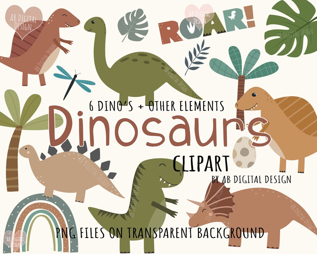 Dinosaur Clipart | Kids Cute Dinosaur Clipart | Dino Baby Shower ...