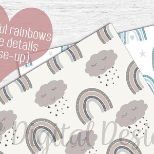 Rainbow Digital Paper | Baby Shower | Baby Girl or Boy | Scrapbooking ...