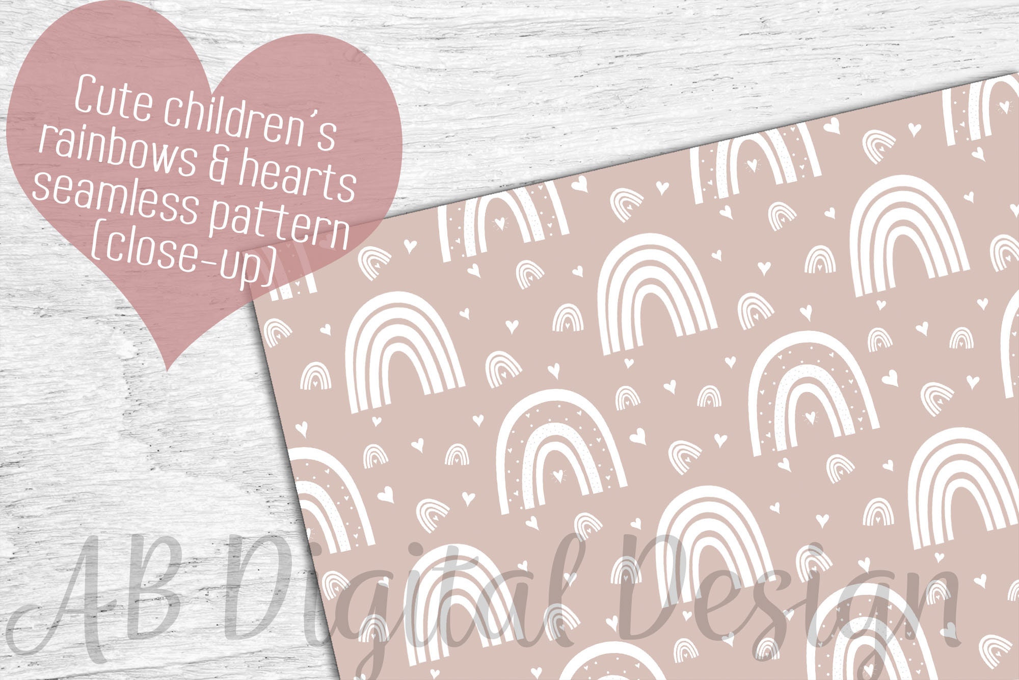 Boho Rainbow Digital Paper | Neutral Brown Grey Blue Pink | Baby ...