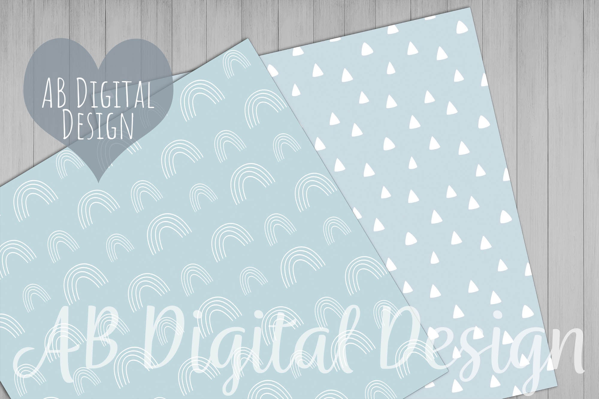 Baby Blue Digital Paper | Baby Boy, Baby Shower | Boho, Rainbows ...
