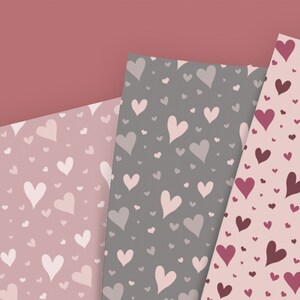 Love Heart Digital Paper | Blush Pink & Rose Gold Boho Hearts ...