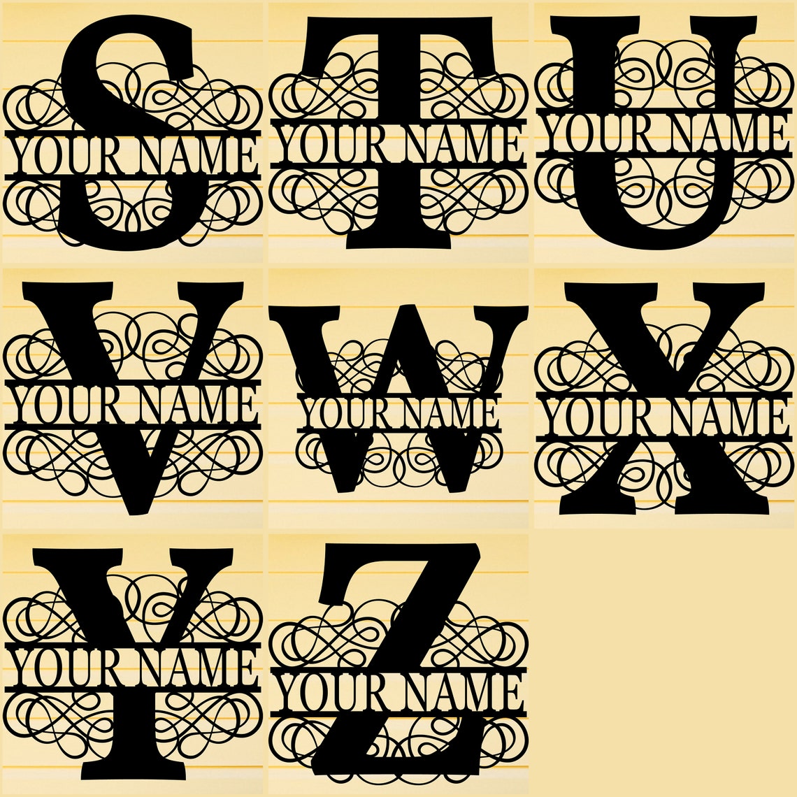 Custom Monogram Swirl Letters - Etsy