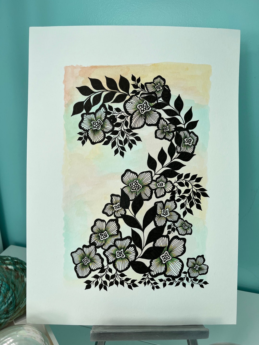 Zentangle Art / Fine Line Art / Doodle Art / Zentangle Inspired Wall ...