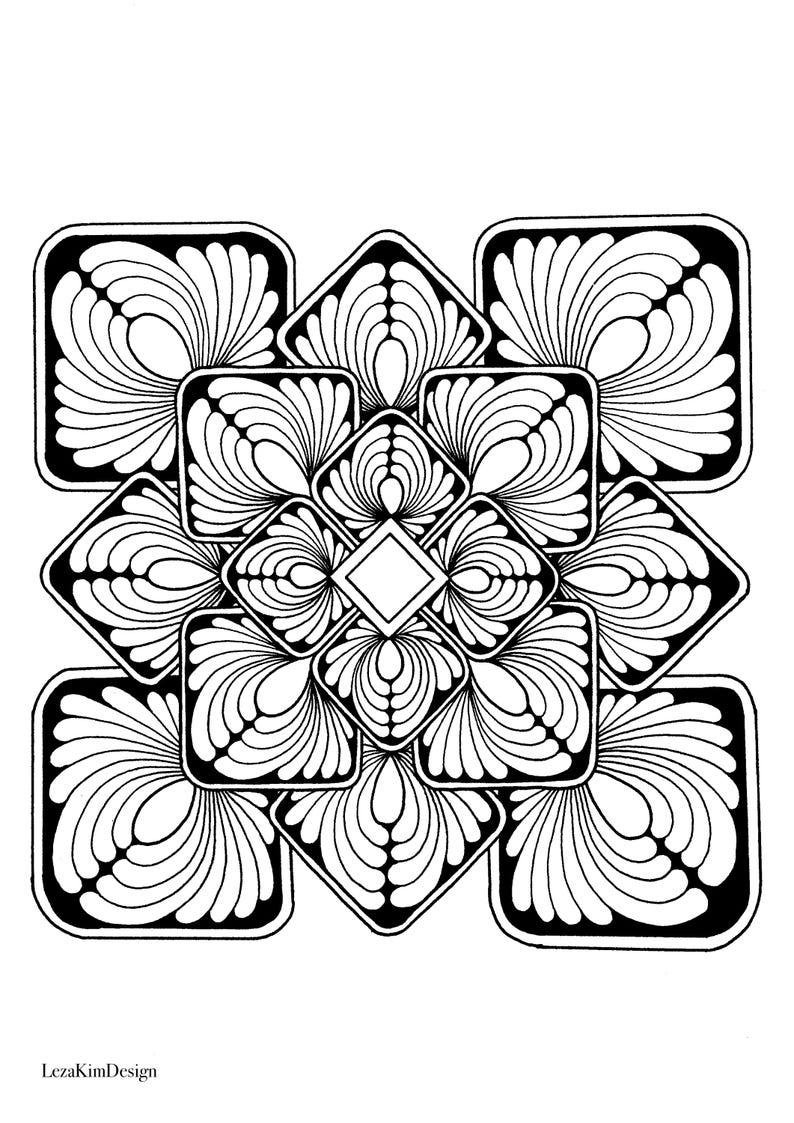 Zentangle Inspired Colouring Pages for Adults to Relax and Colour. 5 A4 ...