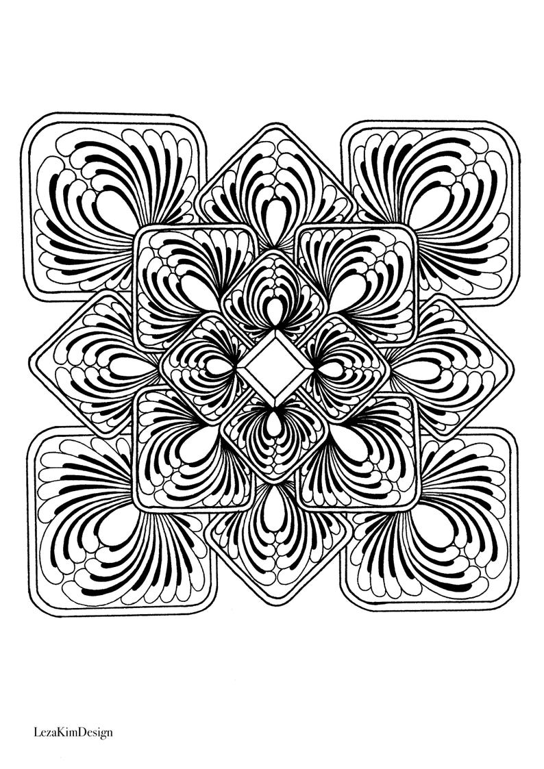 Zentangle Inspired Colouring Pages for Adults to Relax and Colour. 5 A4 ...
