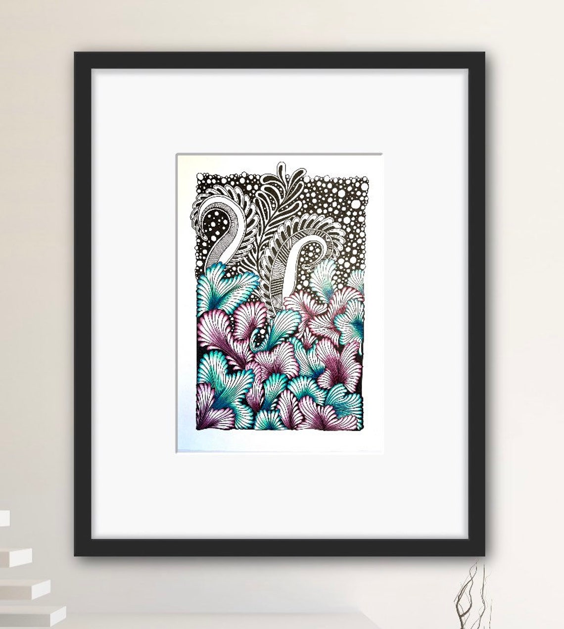 Zentangle Art/ Zentangle Inspired Wall Art / Doodle Art / Fine Line Art ...