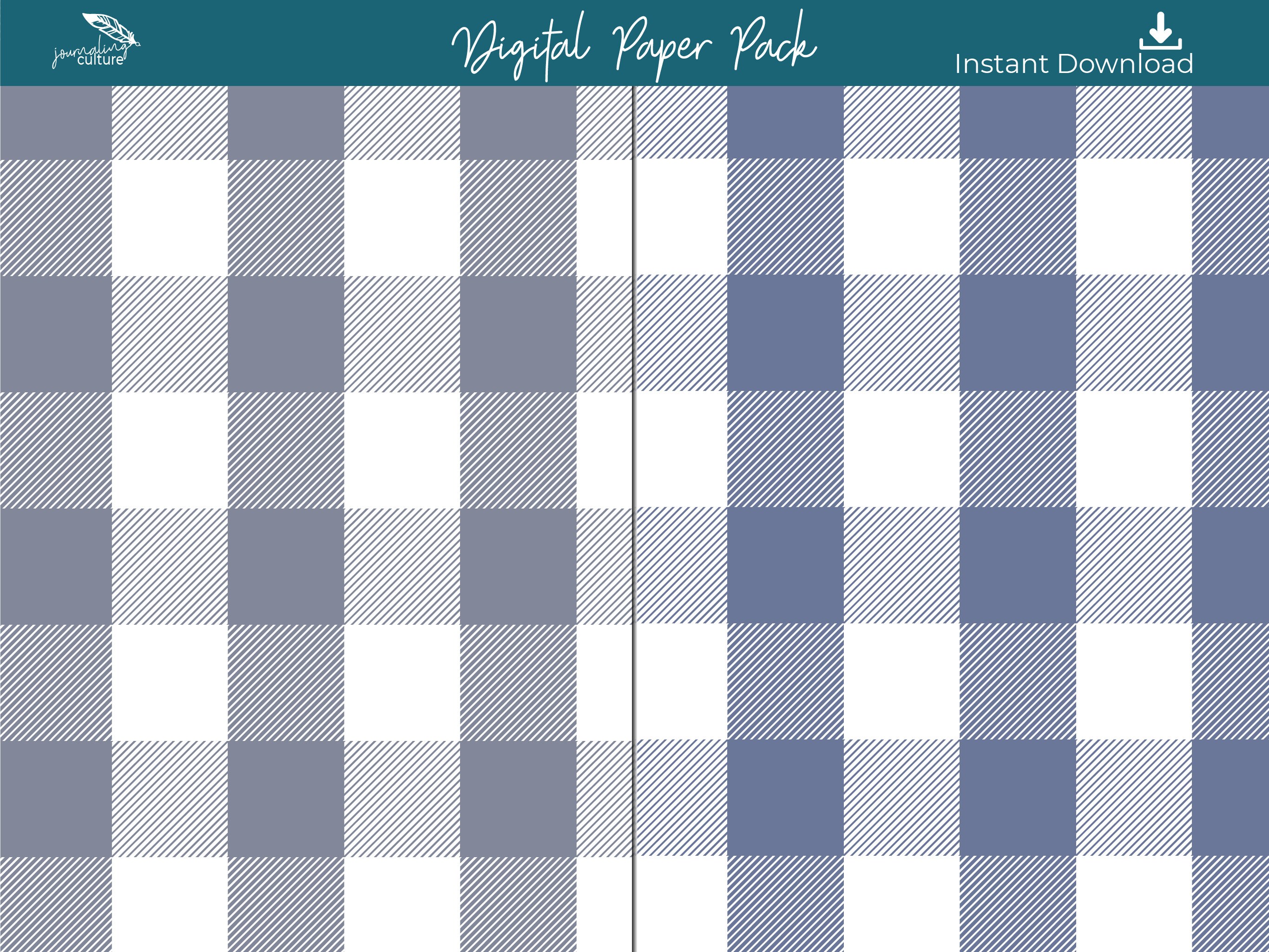 Buffalo Plaid Digital Paper Pack, Pattern for Scrapbooking - Shades of ...