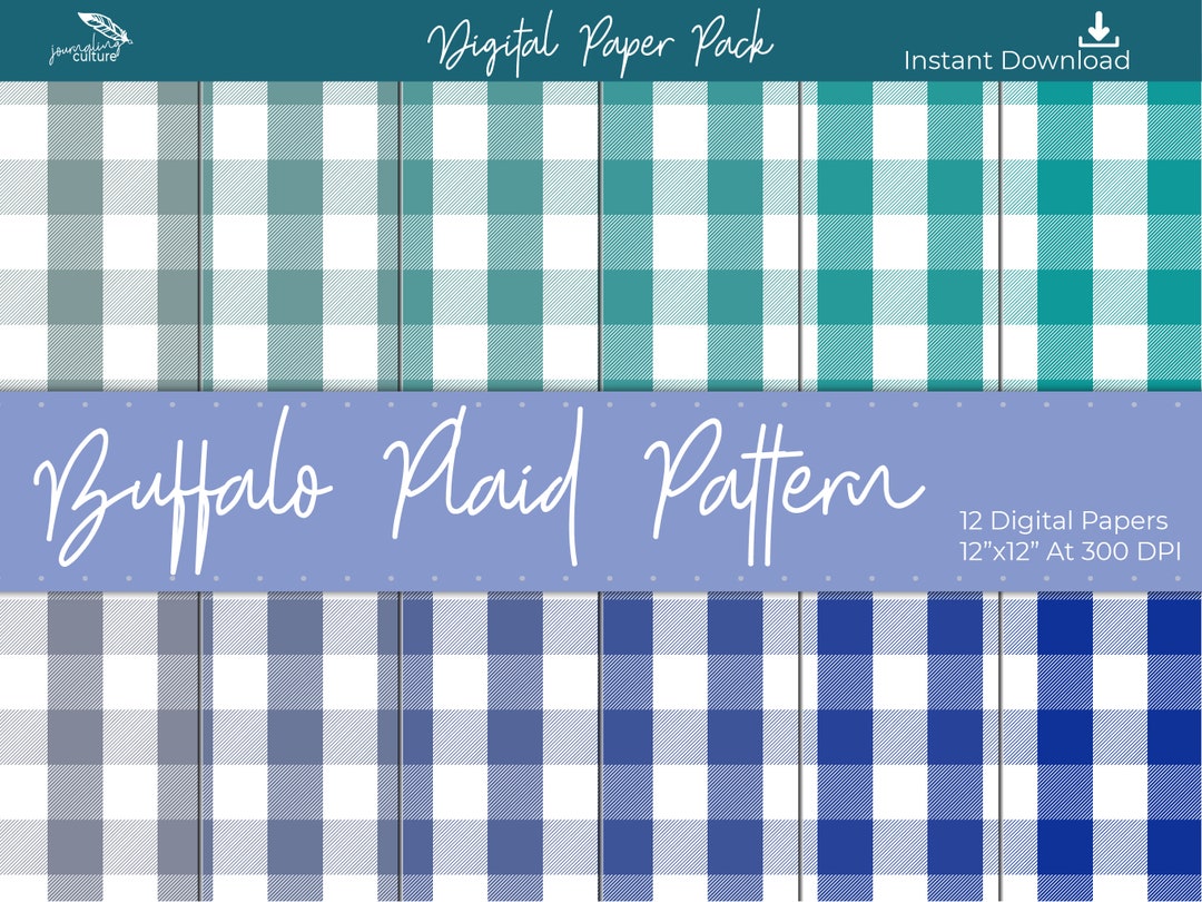 Buffalo Plaid Digital Paper Pack, Pattern for Scrapbooking - Shades of ...