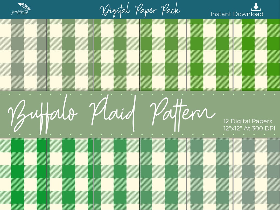 Buffalo Plaid Digital Paper Pack, Pattern for Scrapbooking - Shades of ...
