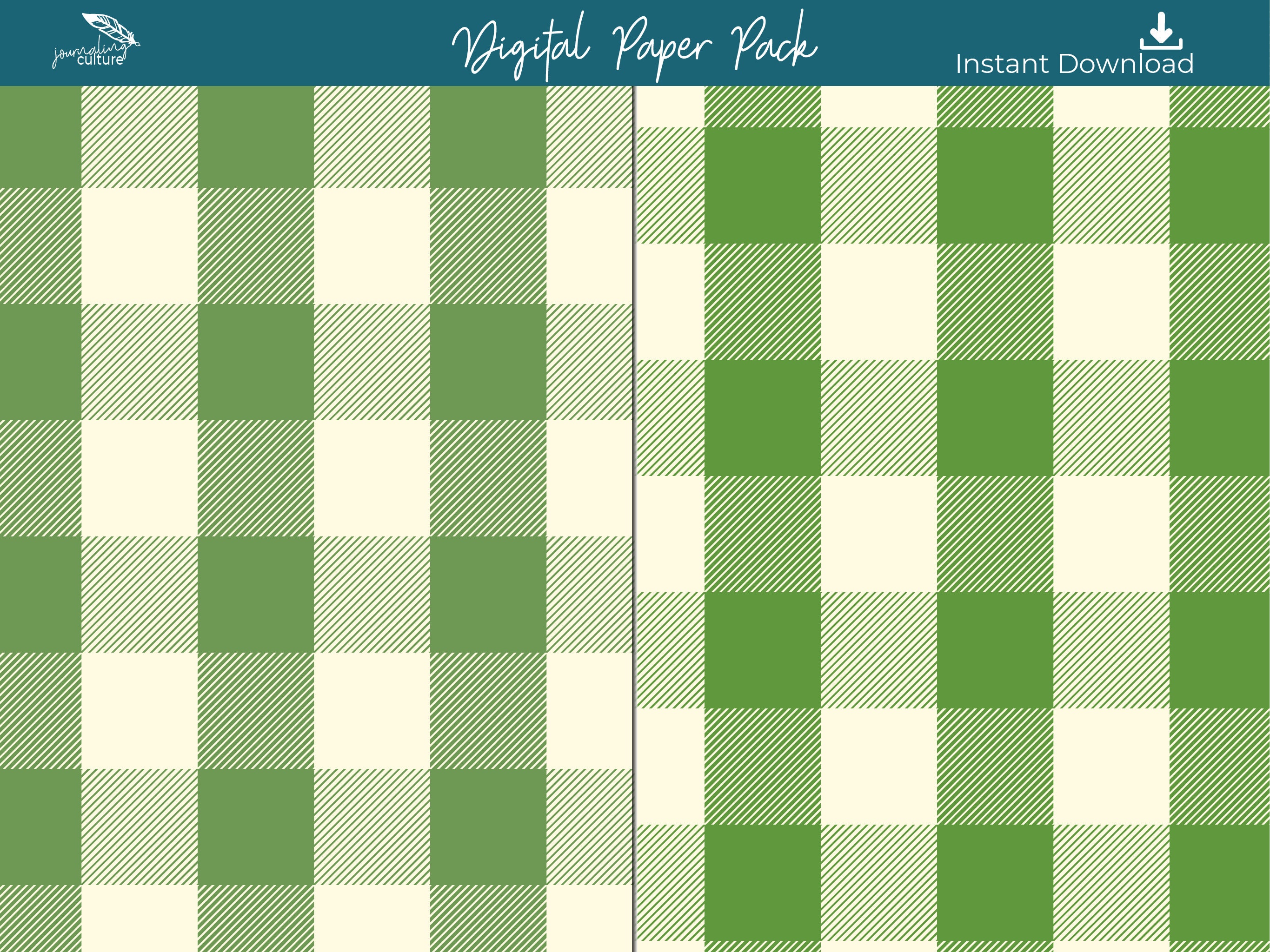 Buffalo Plaid Digital Paper Pack, Pattern for Scrapbooking - Shades of ...
