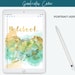Digital Notebook Cover Green-gold Watercolor for iPad Goodnotes or ...