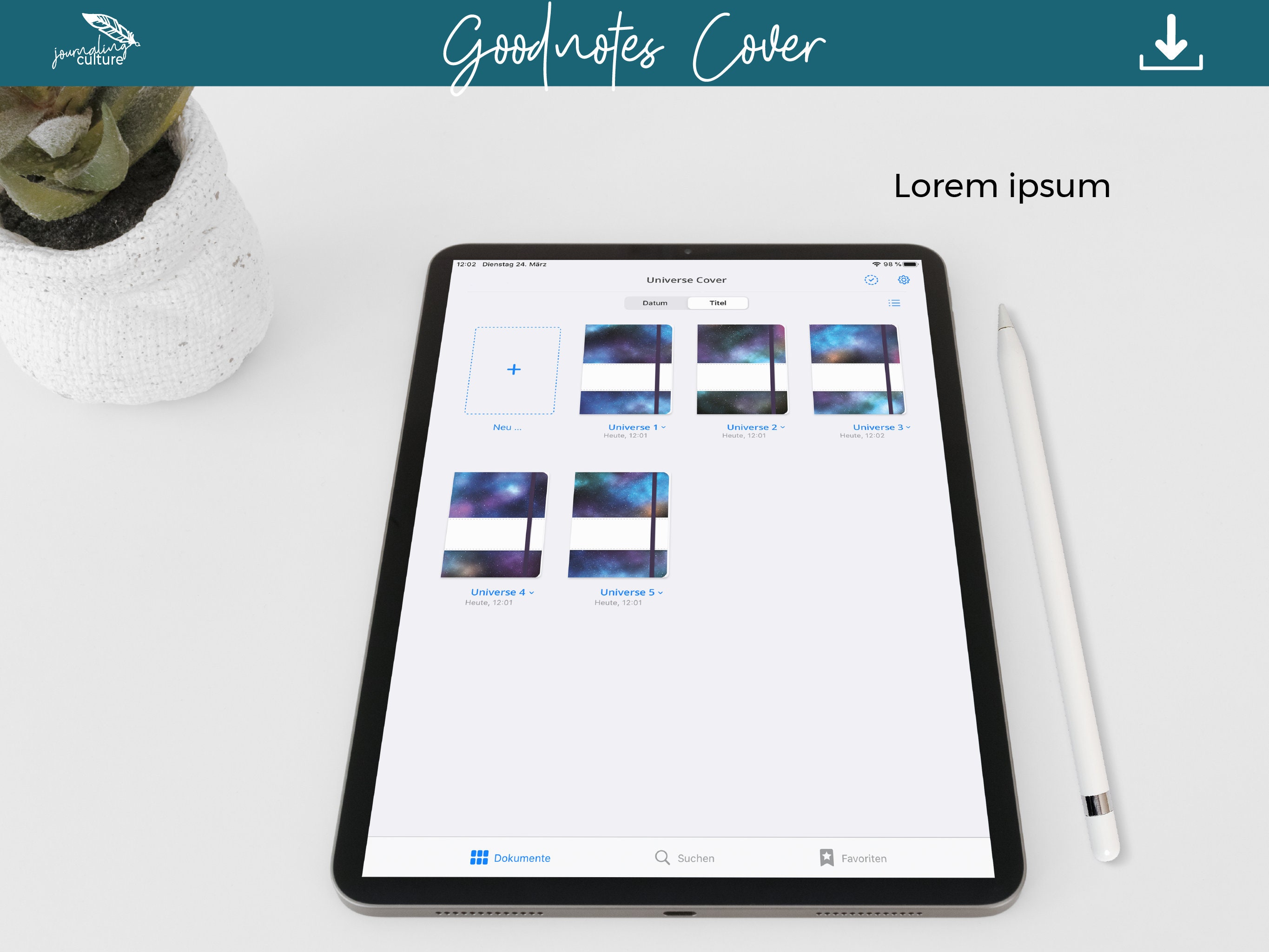 Digital Notebook Cover for Ipad Goodnotes Noteability - Etsy UK