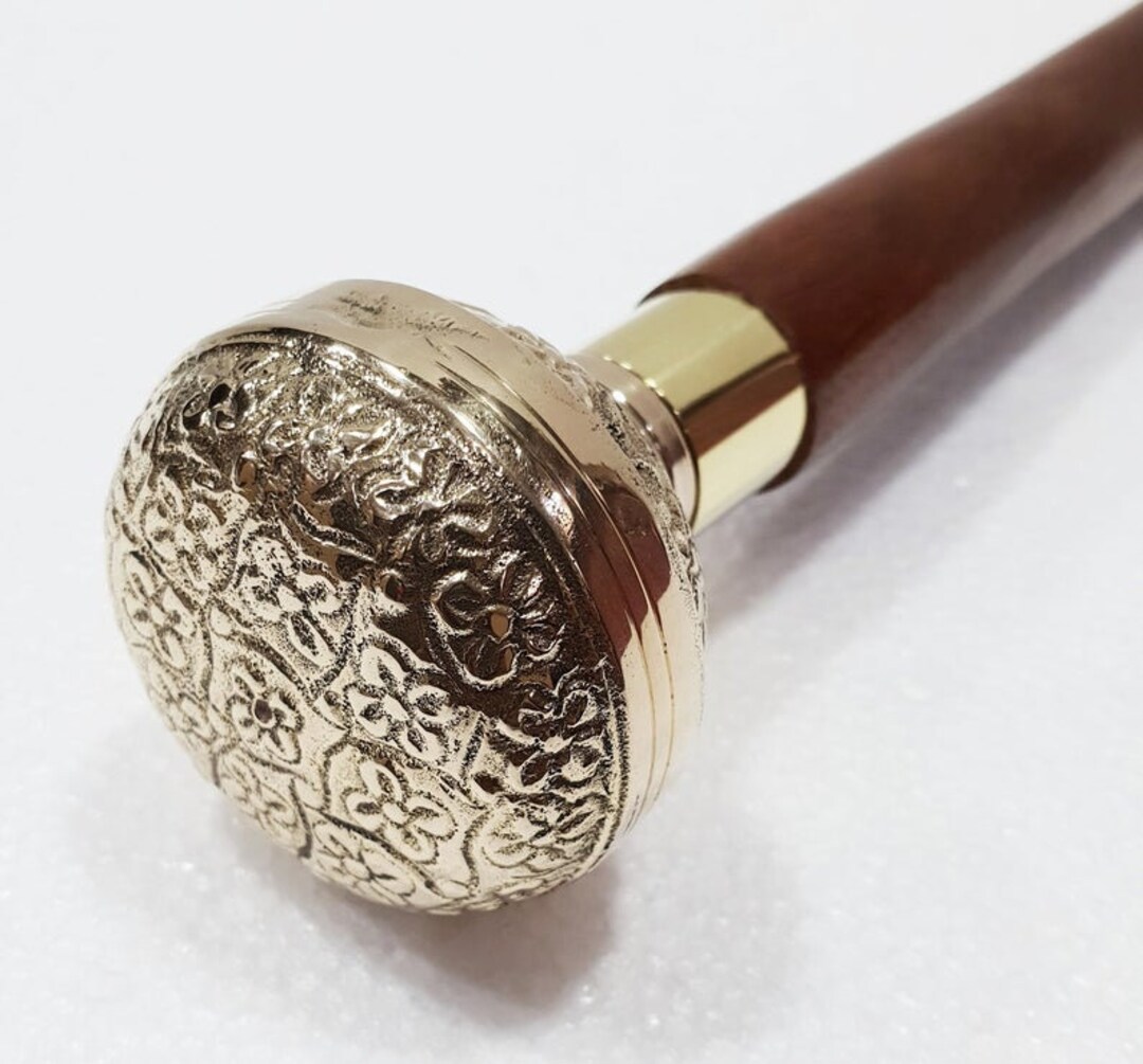 Antique Brass Ball Head Handle Design Walking Stick Folding - Etsy