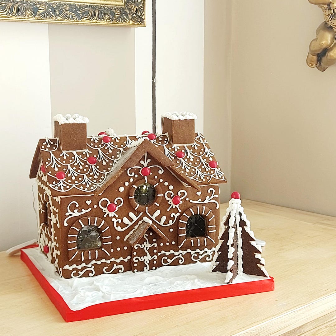 Victorian Cottage Gingerbread House Template and Recipe for A4 Standard ...