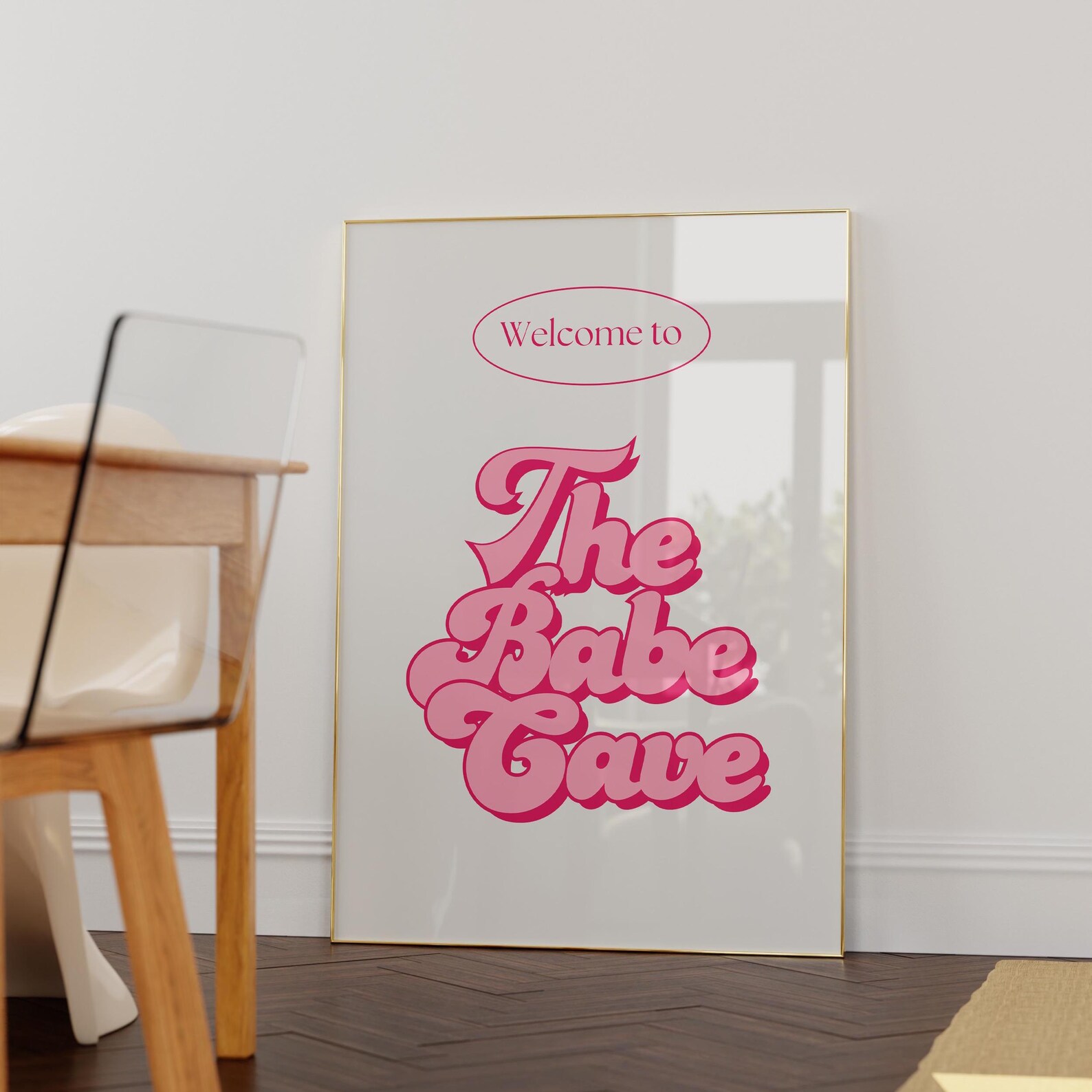 Welcome to the Babe Cave Art Print - Girly Pink Wall Art - Babe Cove ...