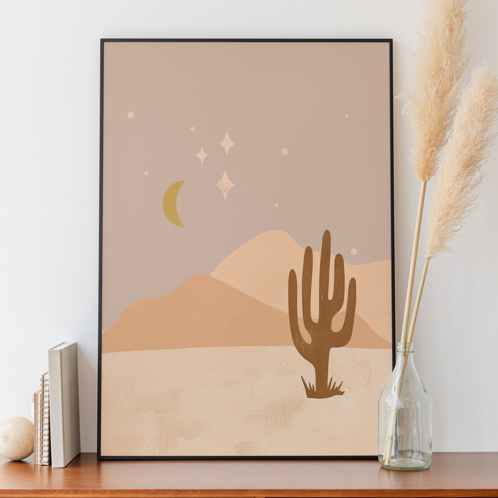 Boho Desert Landscape Art Print Poster/printable Art Print Poster/boho ...