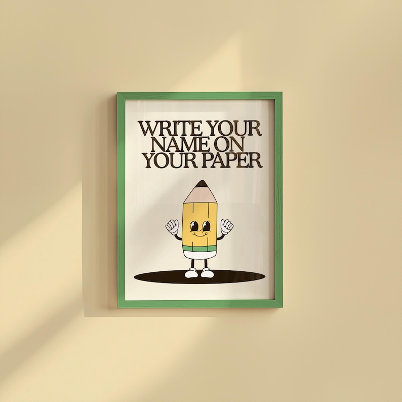Cute Character Classroom Art - Printable Art - Write Your Name Art ...