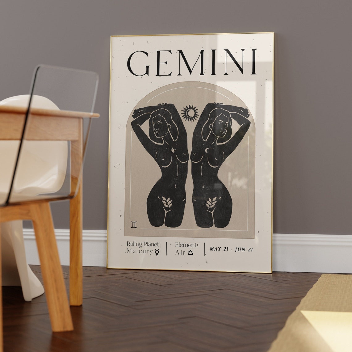 Gemini Zodiac Goddess Wall Art Poster/printable Zodiac - Etsy