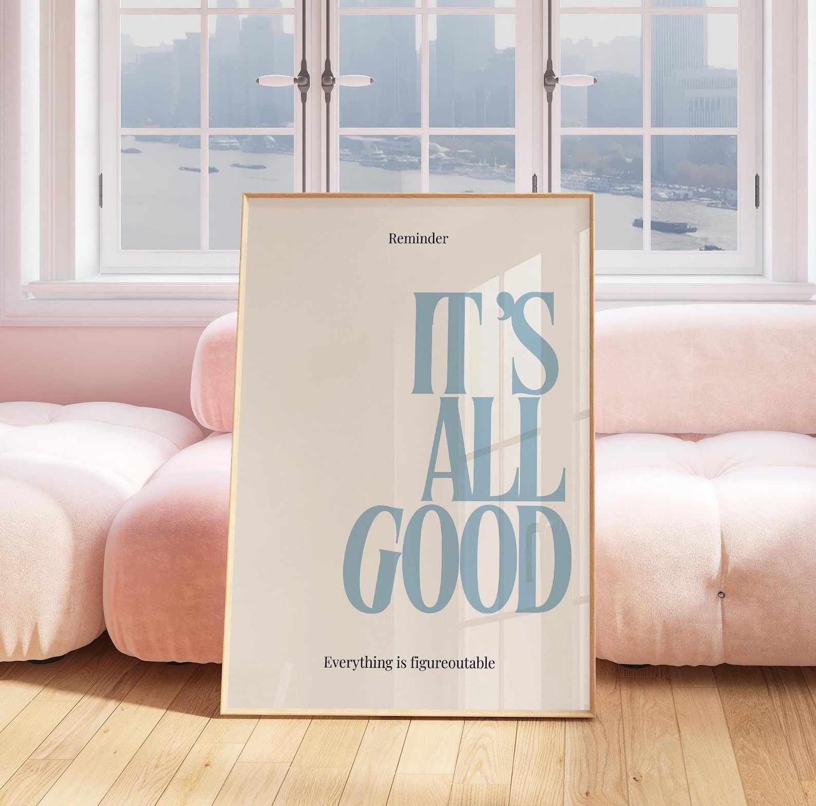 It's All Good Empowerment Poster - Printable Wall Art - Blue Minimalist ...