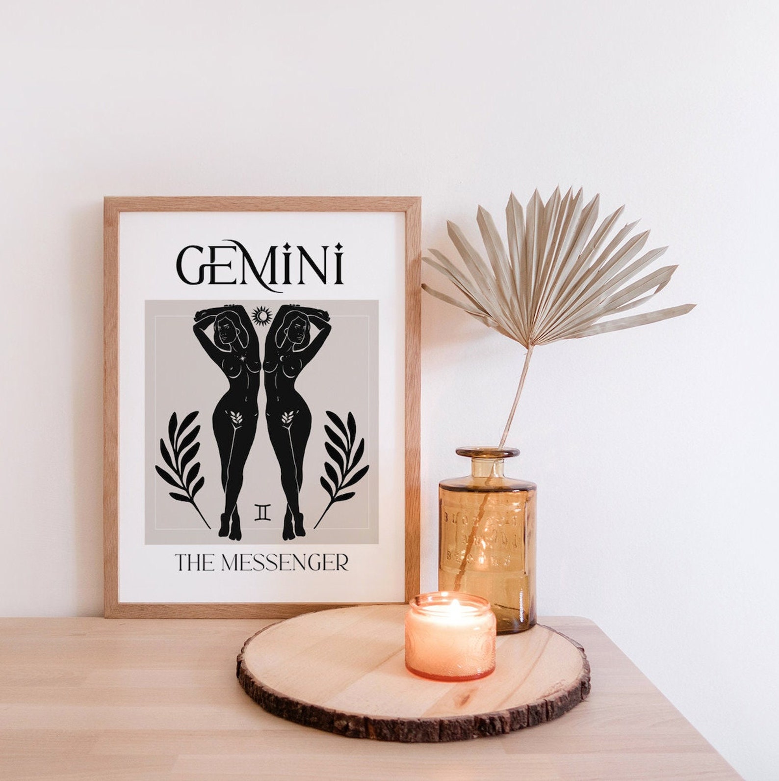 Gemini Zodiac Goddess Wall Art Poster/printable Zodiac Art/printable ...