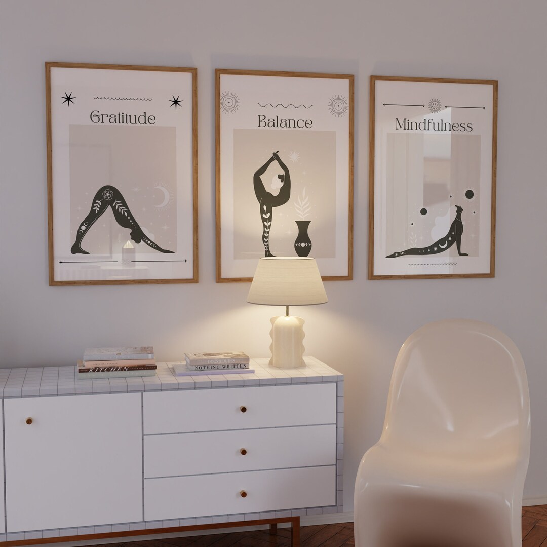 Yoga Pose Mantra Series Wall Art Set of 3/yoga Pose Art Poster/art for ...