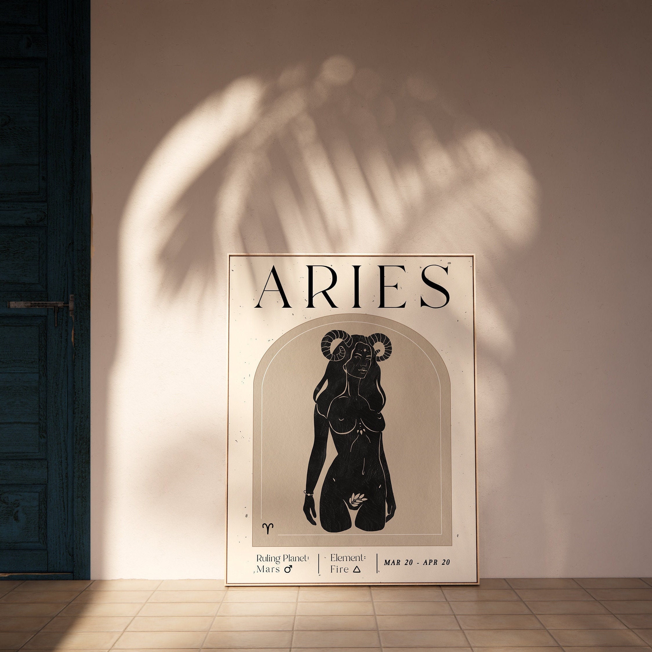 Aries Zodiac Goddess Wall Art Poster/printable Zodiac Art/printable ...