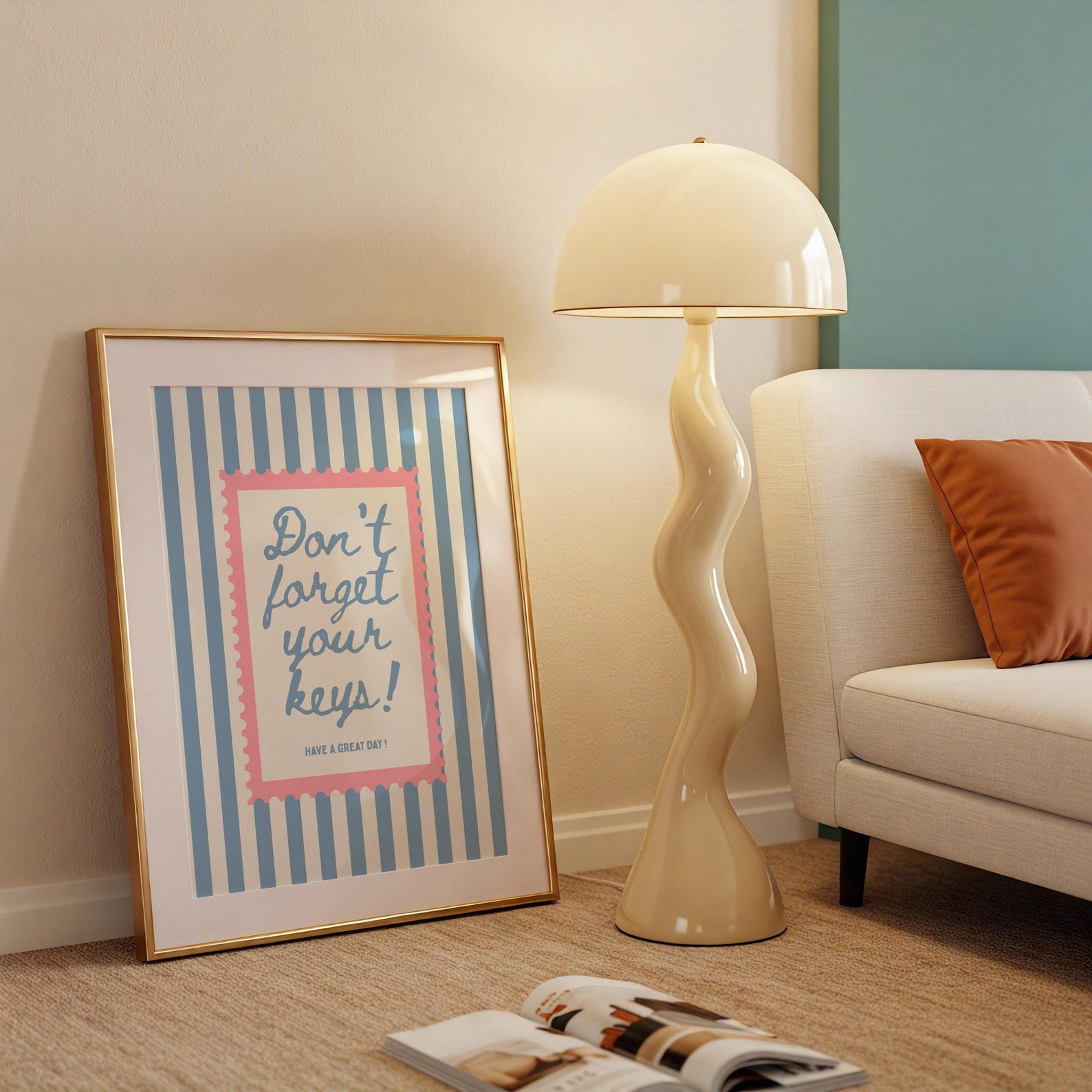 Don't Forget Your Keys Striped Poster - Art for Entryway - Housewarming ...