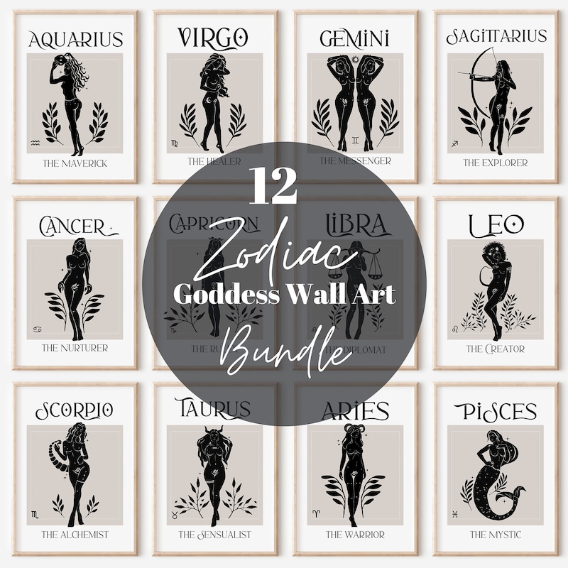 Zodiac Sign Wall Art - Etsy